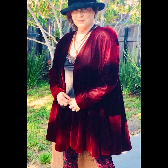 CDC | Jackets & Coats | Vintage 34 Swing Coat Burgundy Velvet Szl ...